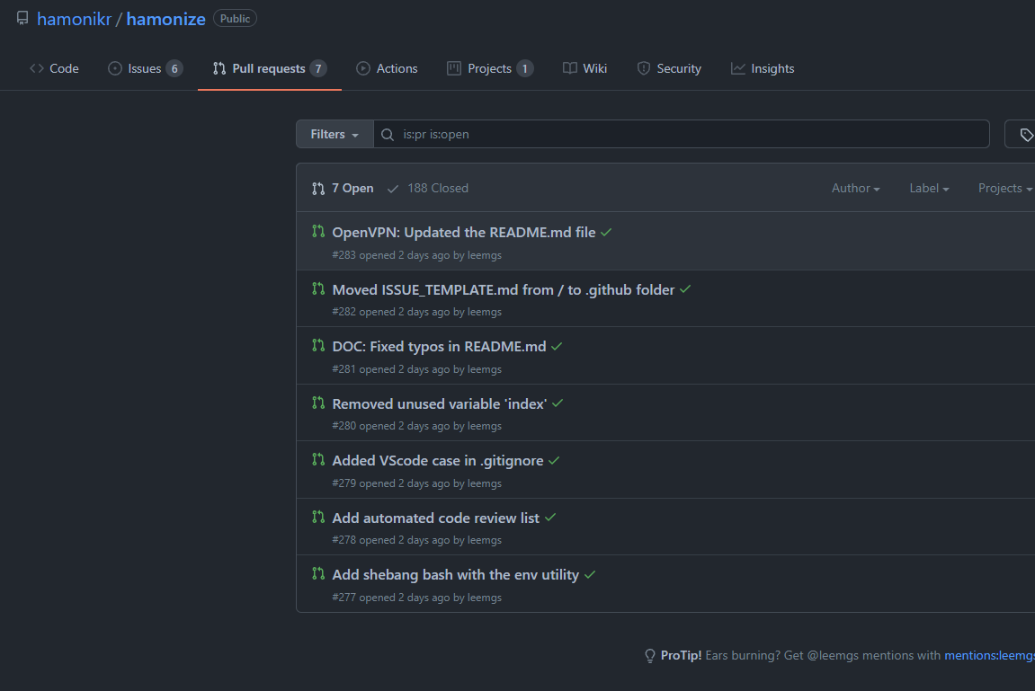 하모니카 사용기 - https://github.com/hamonikr/hamonize/의 PR에 대한 코드리뷰 문의
